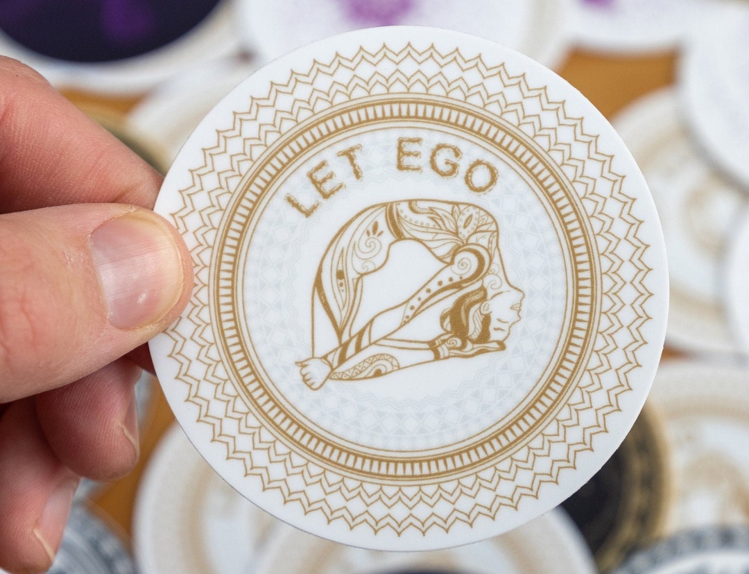 Yoga Sticker - Letting Go of Your EGO 3''x3'' - Etsy