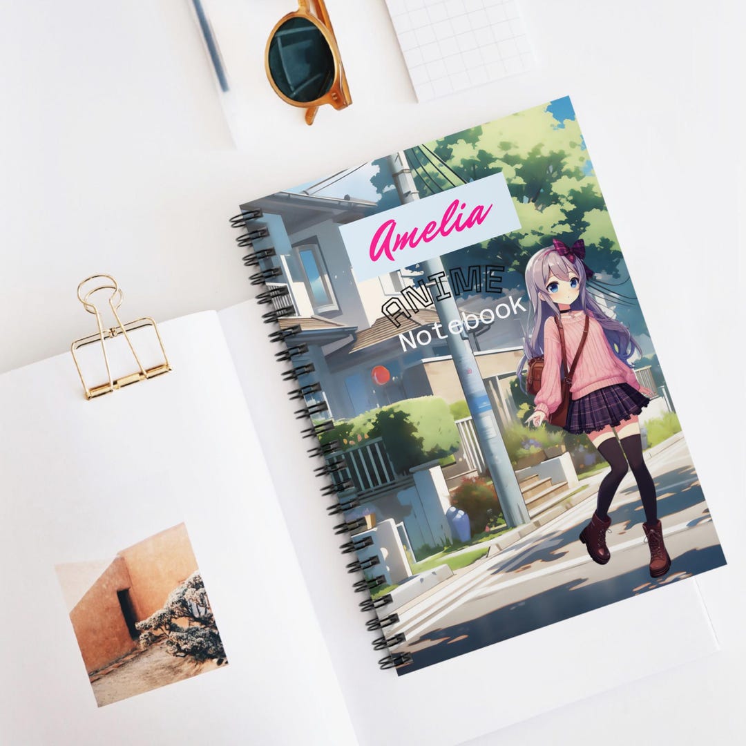 Personalized Anime Notebook: Ruled Line Journal, School Supplies Gift ...