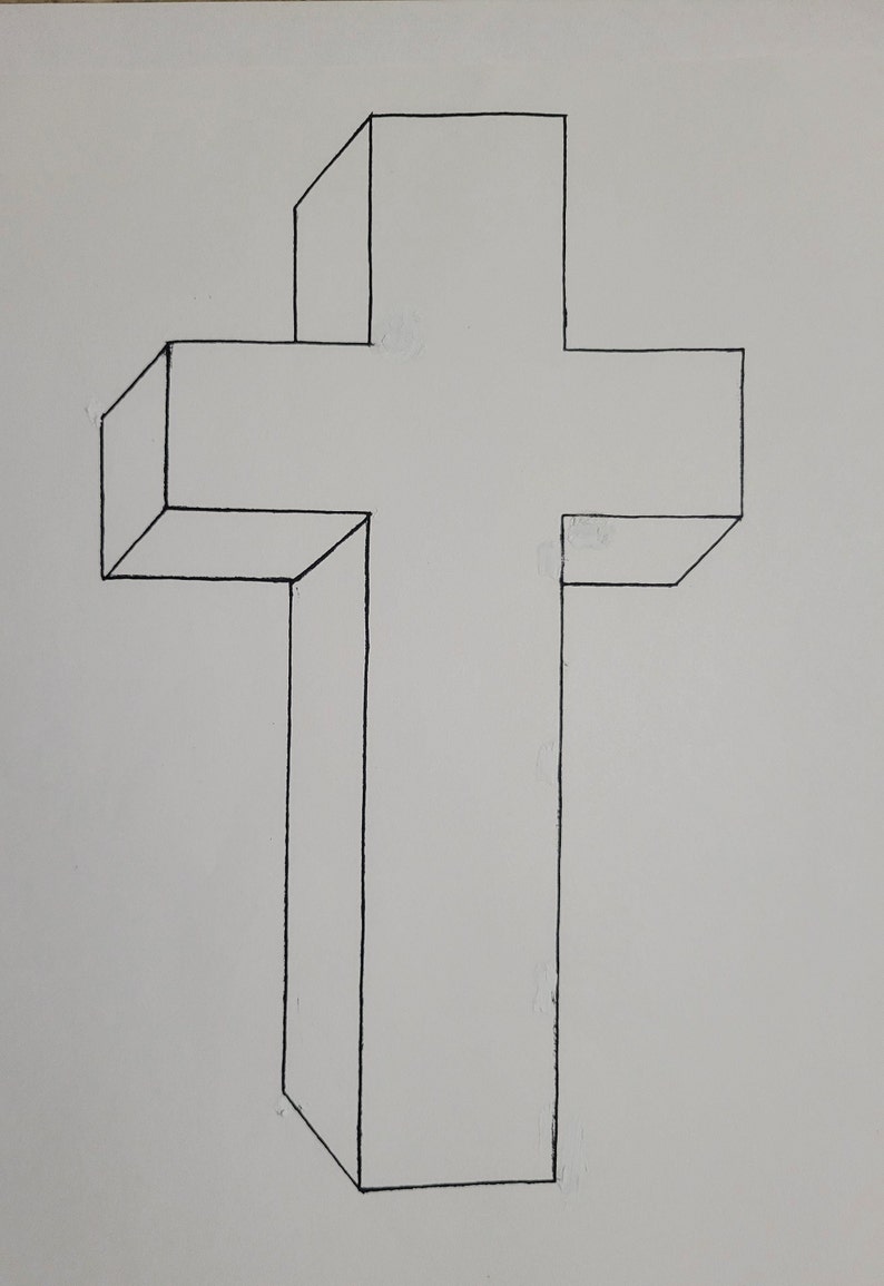 3D Cross Outline - Etsy