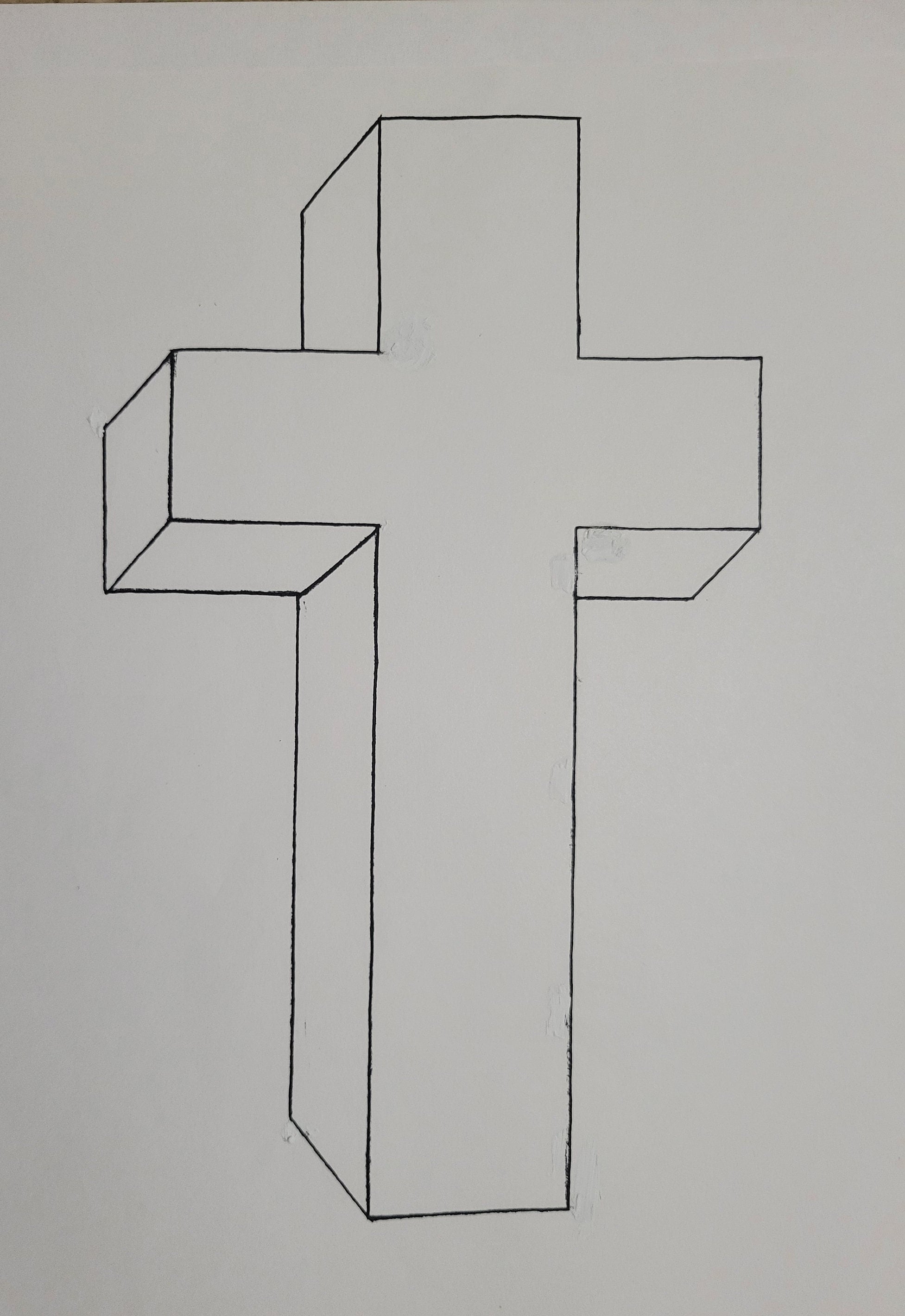 3D Cross Outline - Etsy