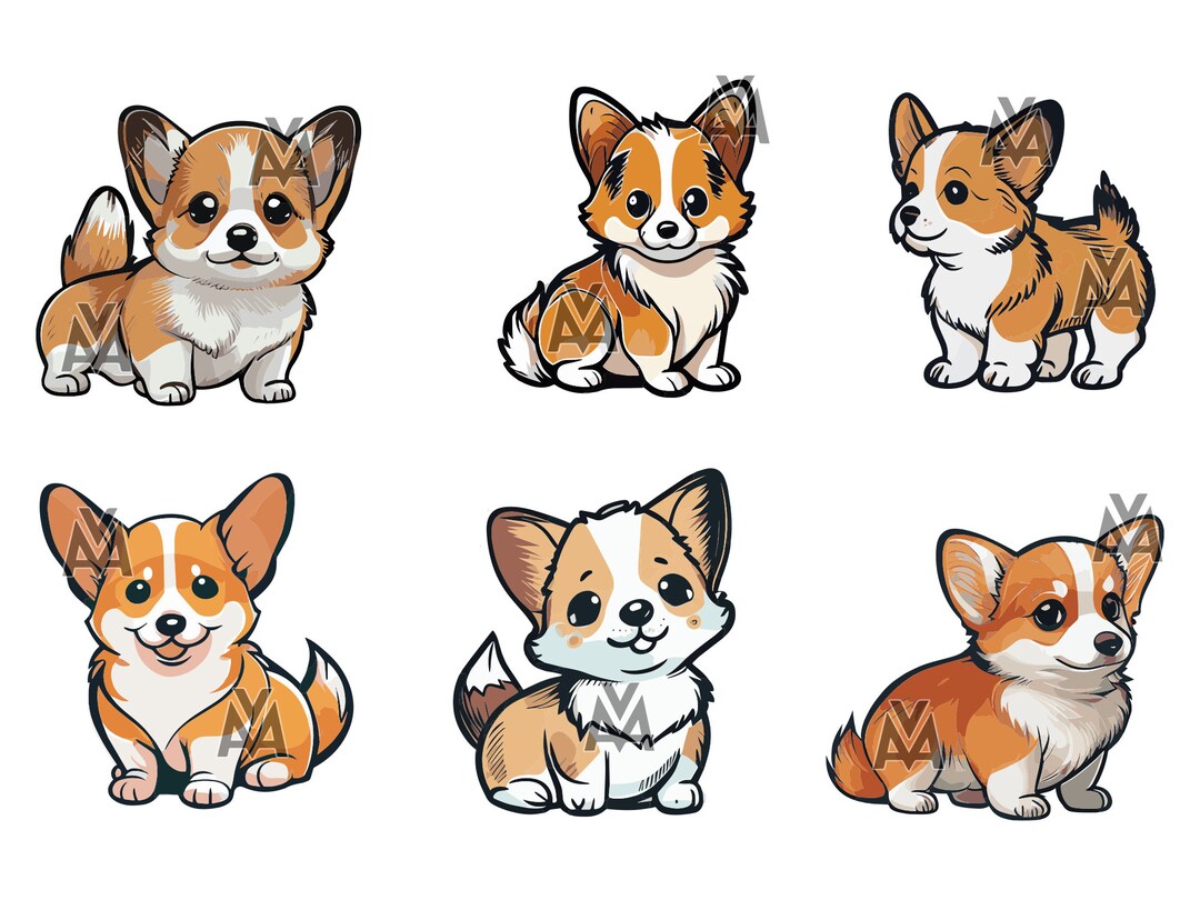Corgi Puppies, SVG, PNG, Vector, Cute Royal Queen Elizabeth Dog ...