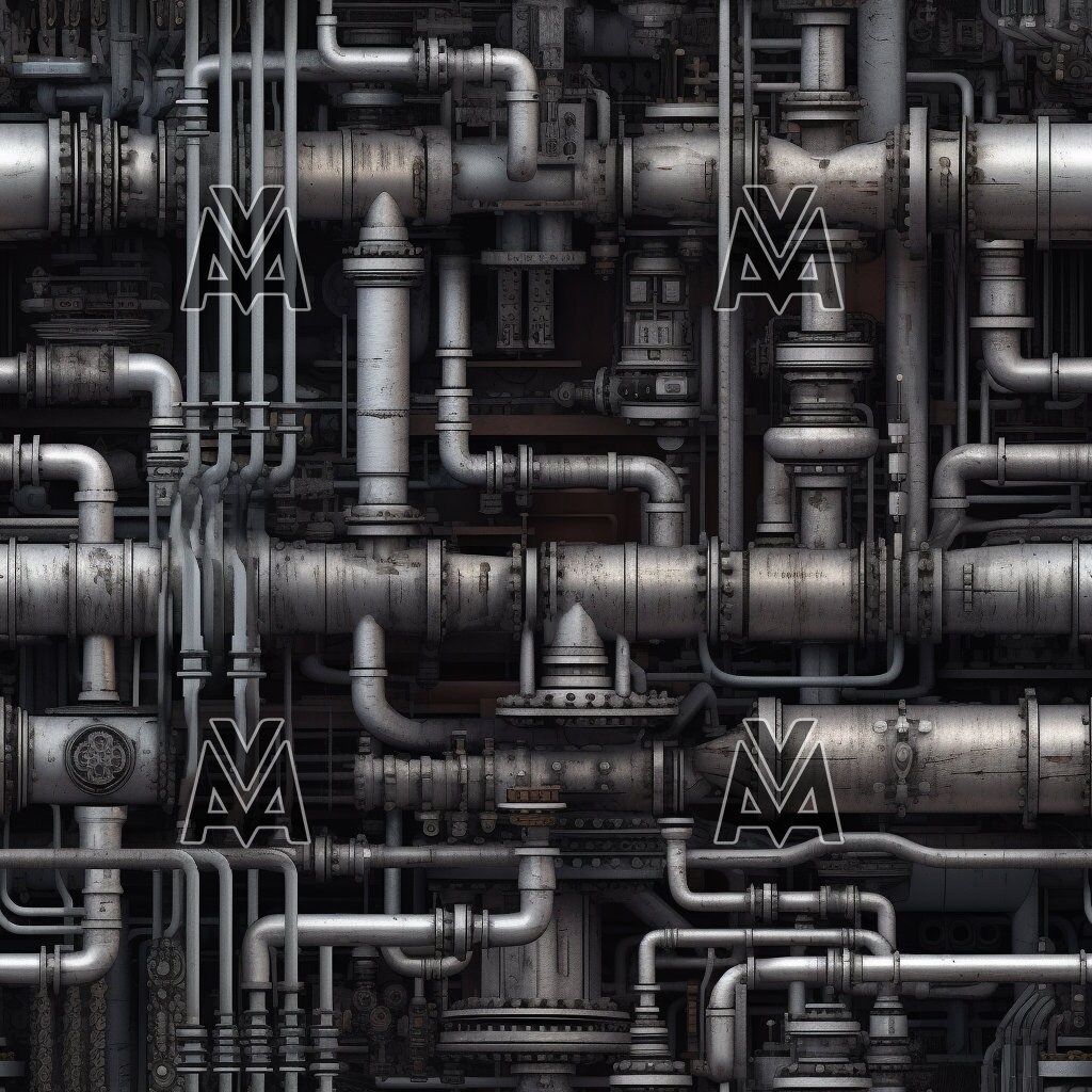 Metal Pipes Connectors Plumbing Copper Brass Steampunk Seamless Tiles ...