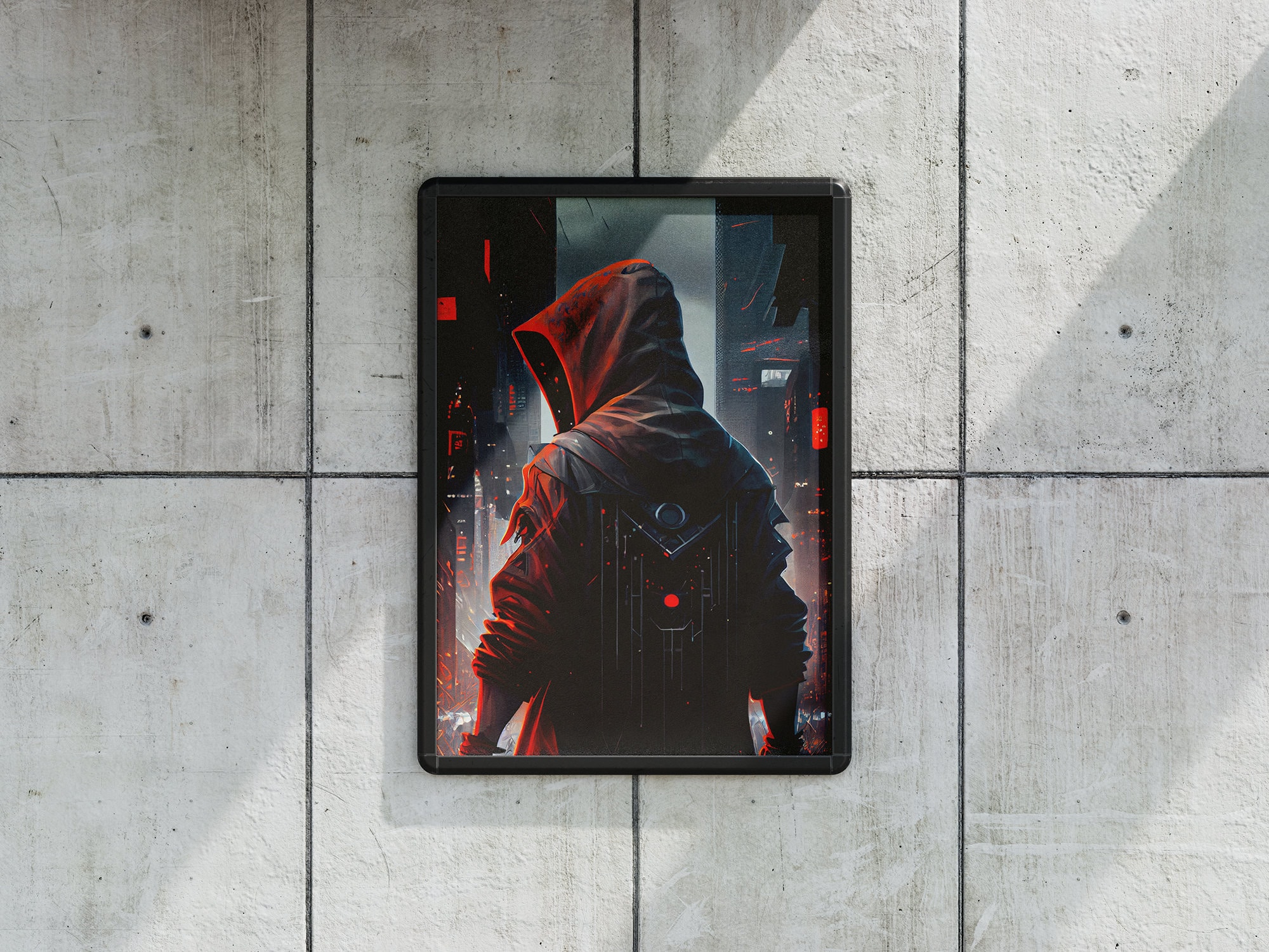 Cyberpunk Hacker Printable Poster Hacker Boy in Hoodie Dark City ...