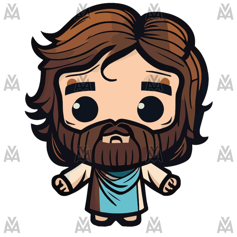 Adorable Cute Chibi Style Jesus Christ, PNG, SVG, Vector, T-shirt ...