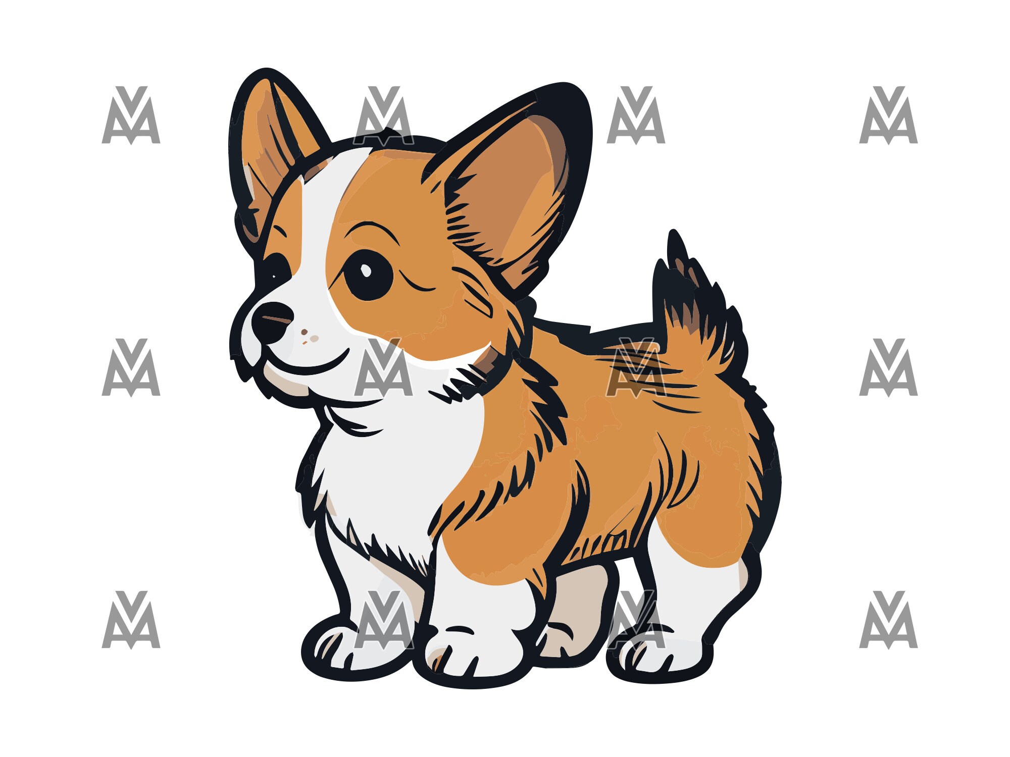 Corgi Puppies, SVG, PNG, Vector, Cute Royal Queen Elizabeth Dog ...