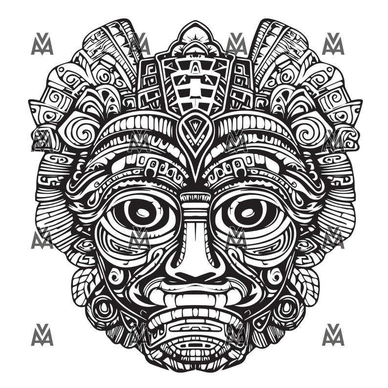 Mayan Mask SVG, Tiki SVG, Mayan Png, Tribal Svg, Tiki Mask Svg, Indian ...