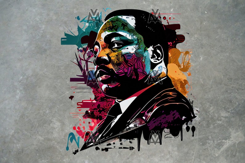 MLK Martin Luther King Graffiti Style Artwork High Resolution ...