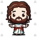 Adorable Cute Chibi Style Jesus Christ, PNG, SVG, Vector, T-shirt ...