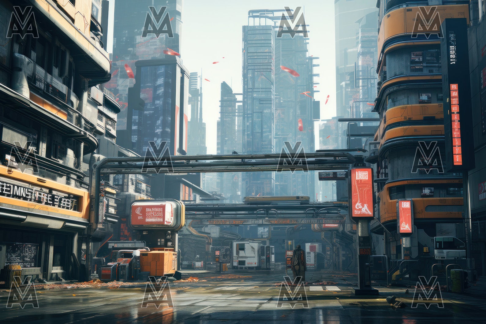 Retro Futuristic Poster, Futuristic City Wall Art, Cyberpunk Poster ...