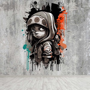 Urban Hacker Girl Street Graffiti Style SVG Graphic Ultra High ...
