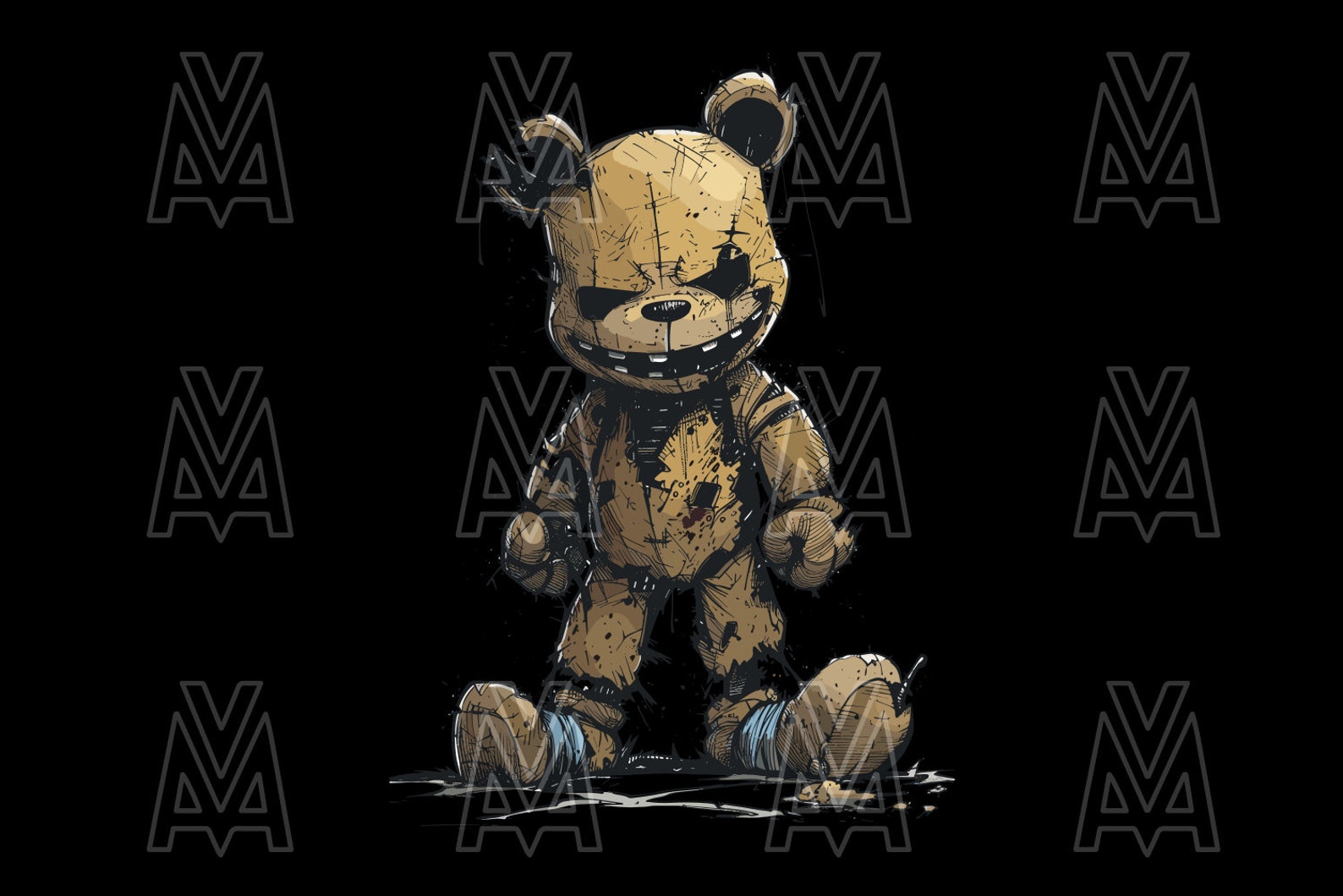 Scary Horror Teddybear Bear Plush Creepy Svg Dtg Vector Graphic ...