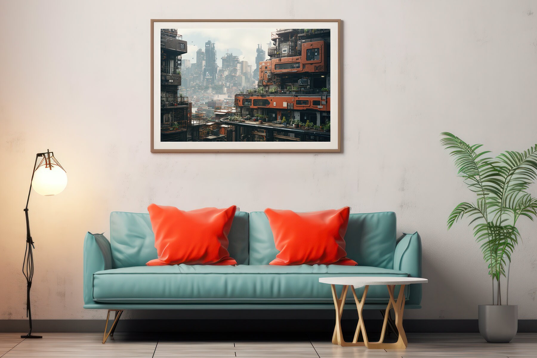 Retro Futuristic Poster, Futuristic City Wall Art, Cyberpunk Poster ...