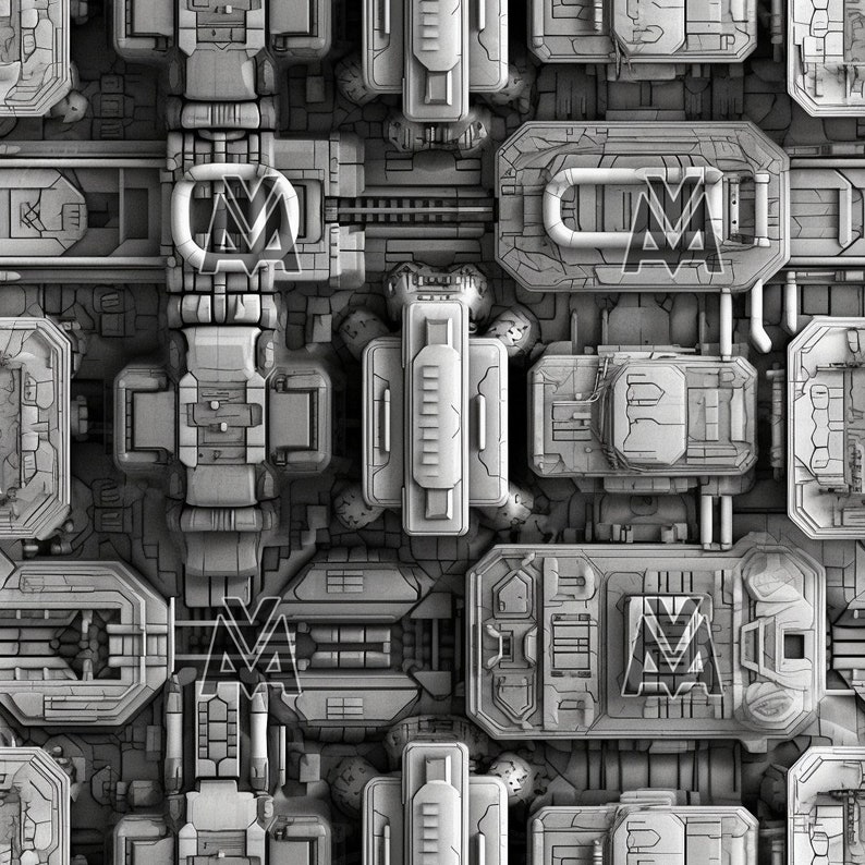 Science Fiction Space Seamless Tiles Background Texture Design Bundle ...