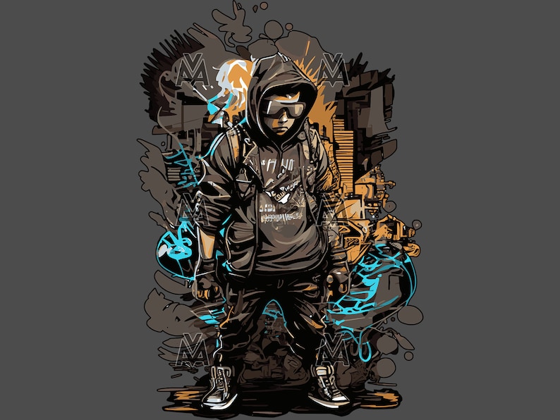 Hacker Kid Graffiti Street Art Svg Png Dtg Vector Art - Etsy