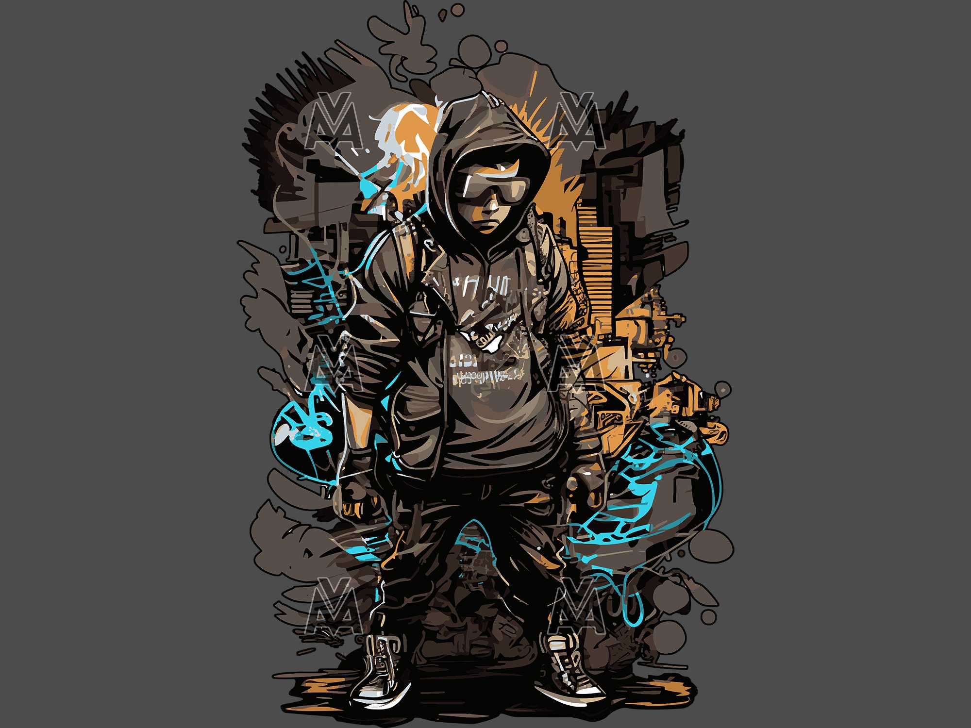 Hacker Kid Graffiti Street Art Svg Png Dtg Vector Art - Etsy