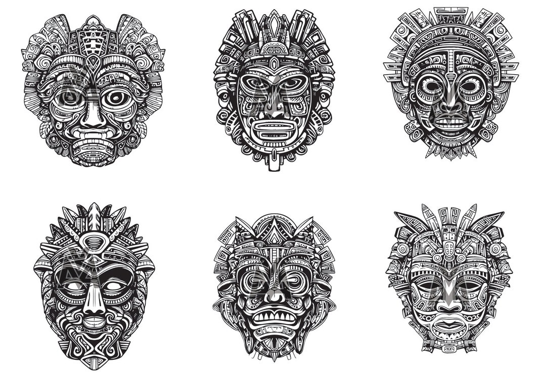 Mayan Mask SVG, Tiki SVG, Mayan Png, Tribal Svg, Tiki Mask Svg, Indian ...