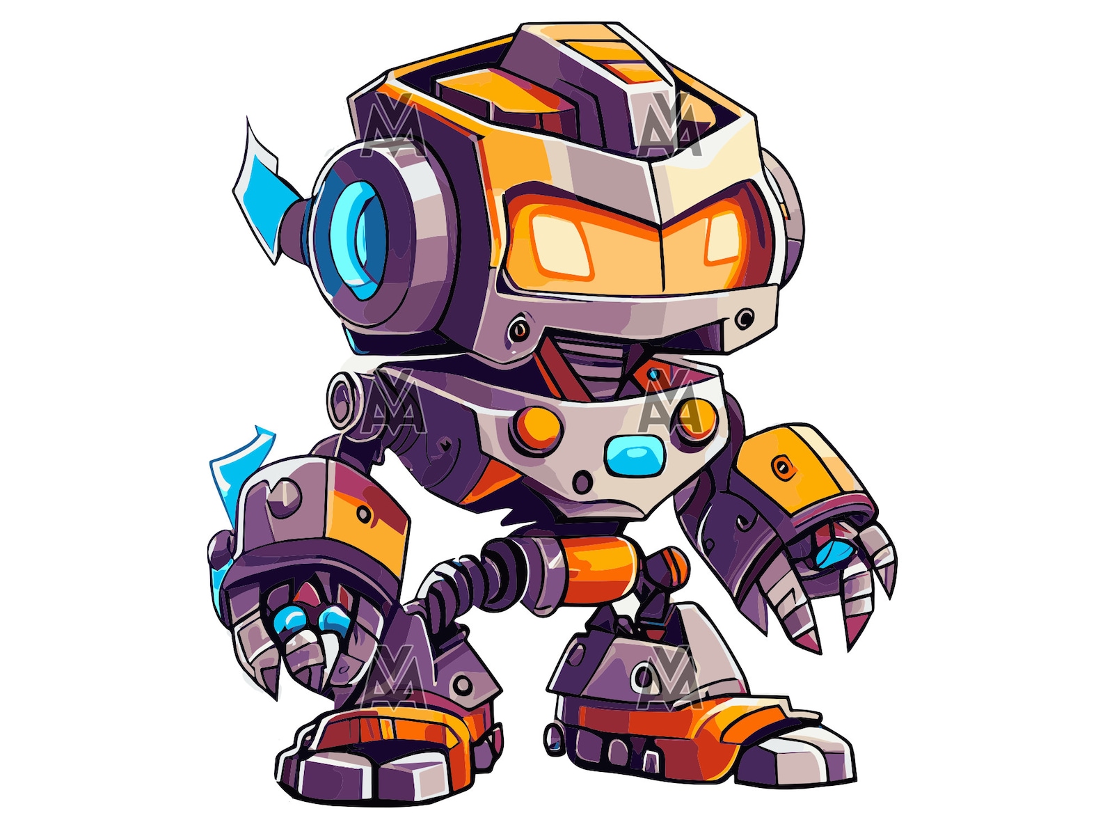 Robots SVG DTG Cute Cartoon Chibi Style Robots Scalable Vector Graphics ...
