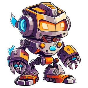 Robots SVG DTG Cute Cartoon Chibi Style Robots Scalable Vector Graphics ...