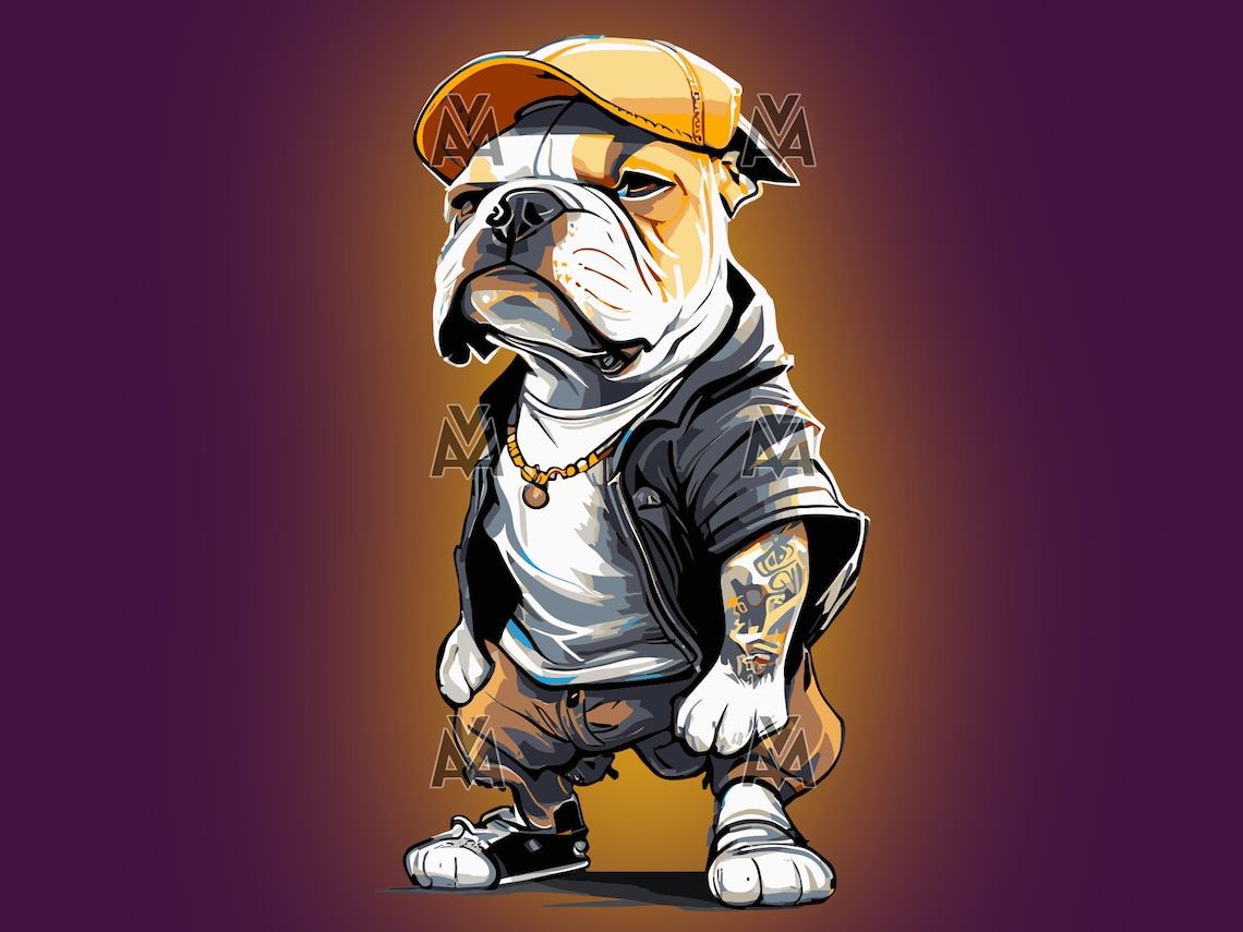Bulldog Gangster Svg Dtg Vector High Resolution Illustration Png - Etsy