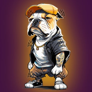 Bulldog Gangster Svg Dtg Vector High Resolution Illustration Png - Etsy