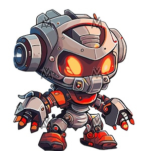 Robots SVG DTG Cute Cartoon Chibi Style Robots Scalable Vector Graphics ...