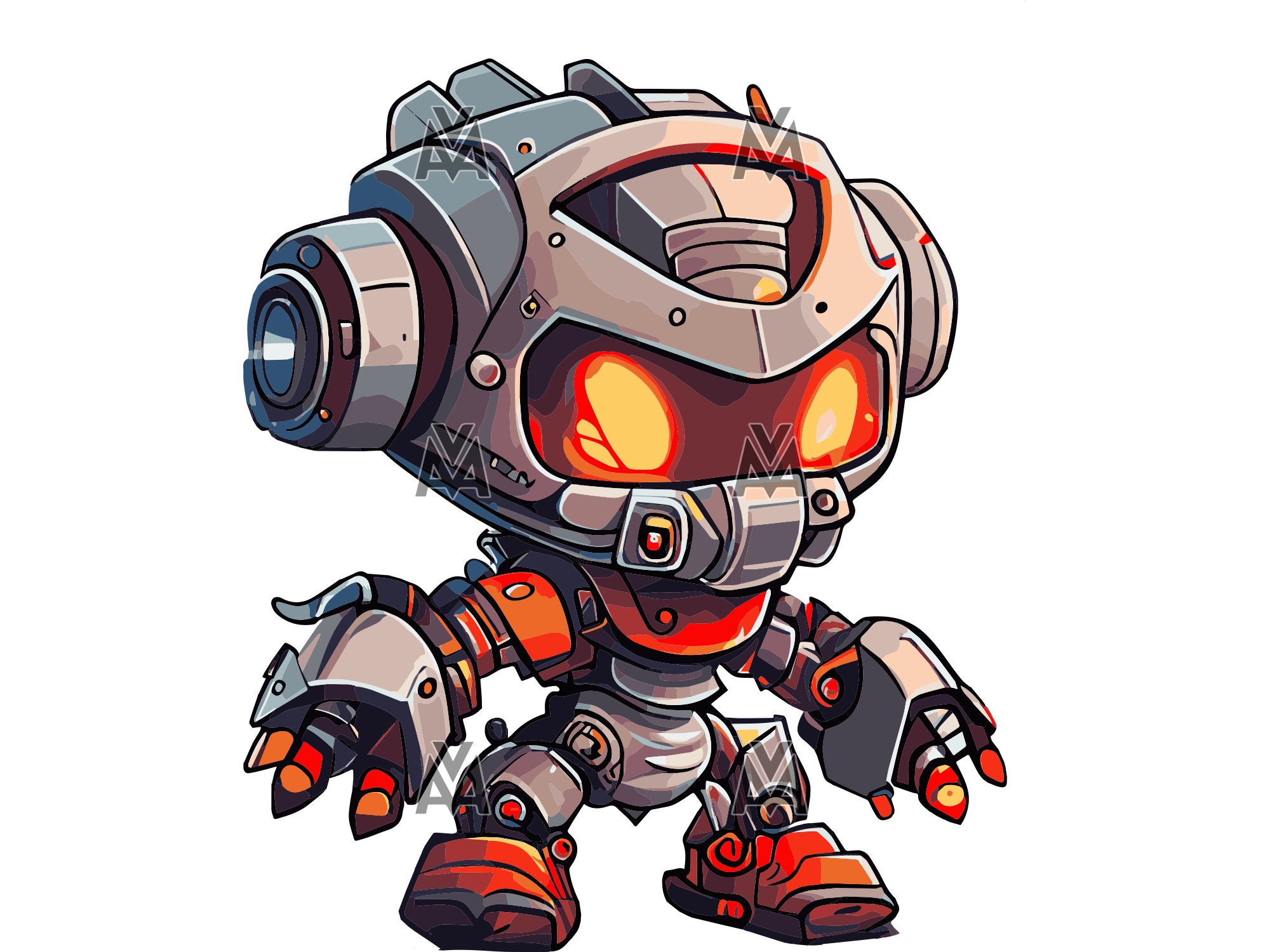 Robots SVG DTG Cute Cartoon Chibi Style Robots Scalable Vector Graphics ...