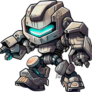Robots SVG DTG Cute Cartoon Chibi Style Robots Scalable Vector Graphics ...