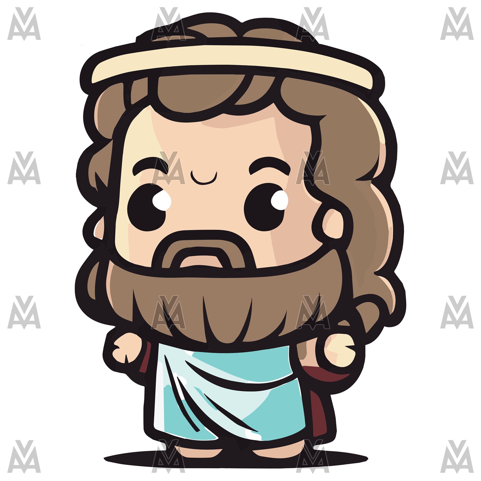 Adorable Cute Chibi Style Jesus Christ, PNG, SVG, Vector, T-shirt ...