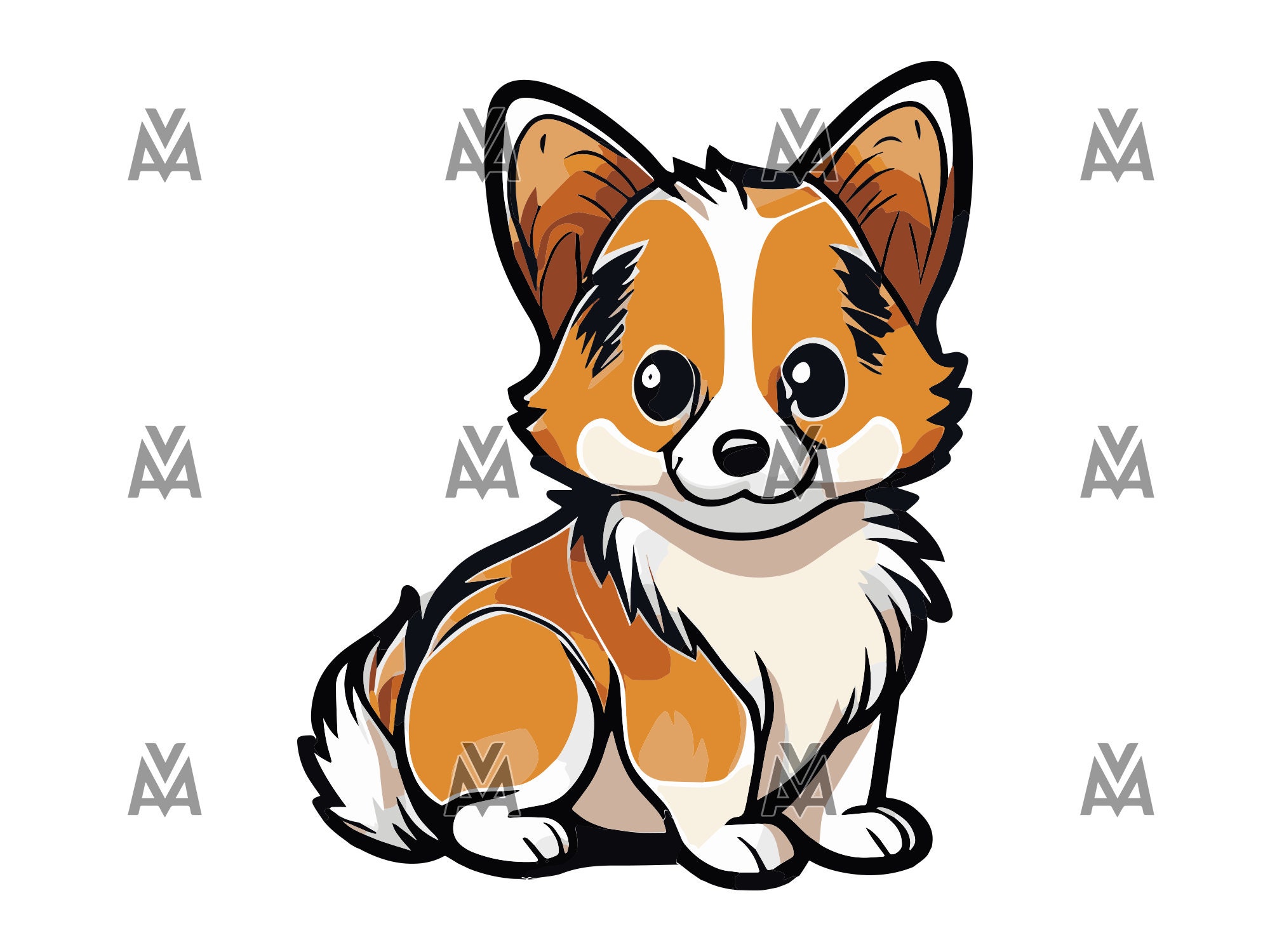 Corgi Puppies, SVG, PNG, Vector, Cute Royal Queen Elizabeth Dog ...