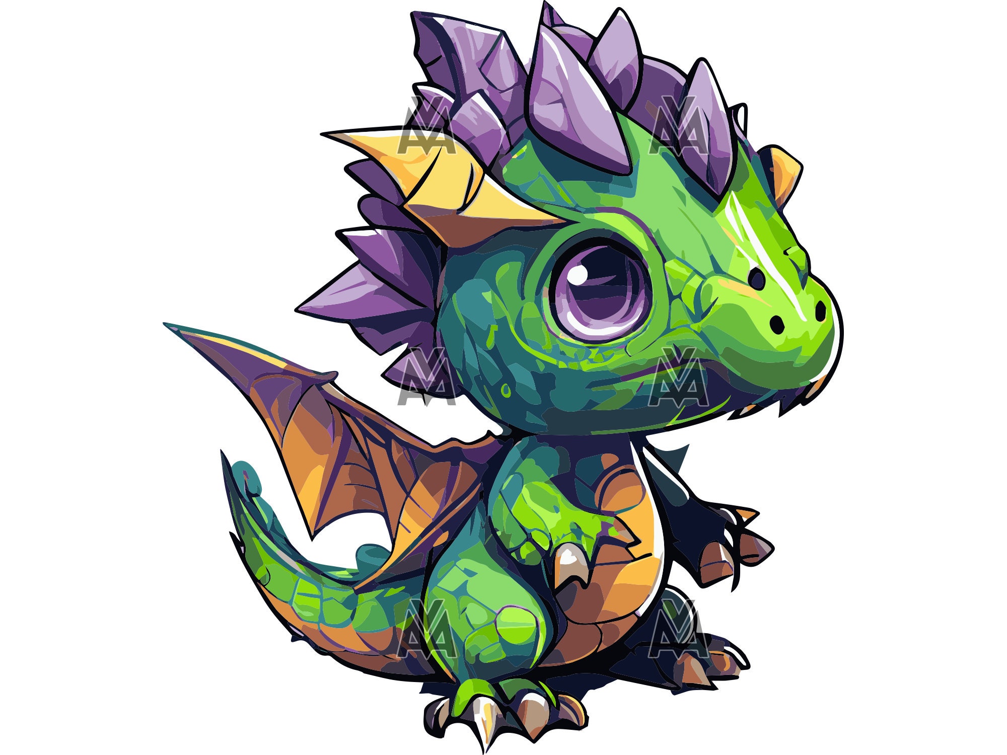 Baby Dragons SVG DTG Vector Scalable Graphic Cute Dragons Adorable - Etsy