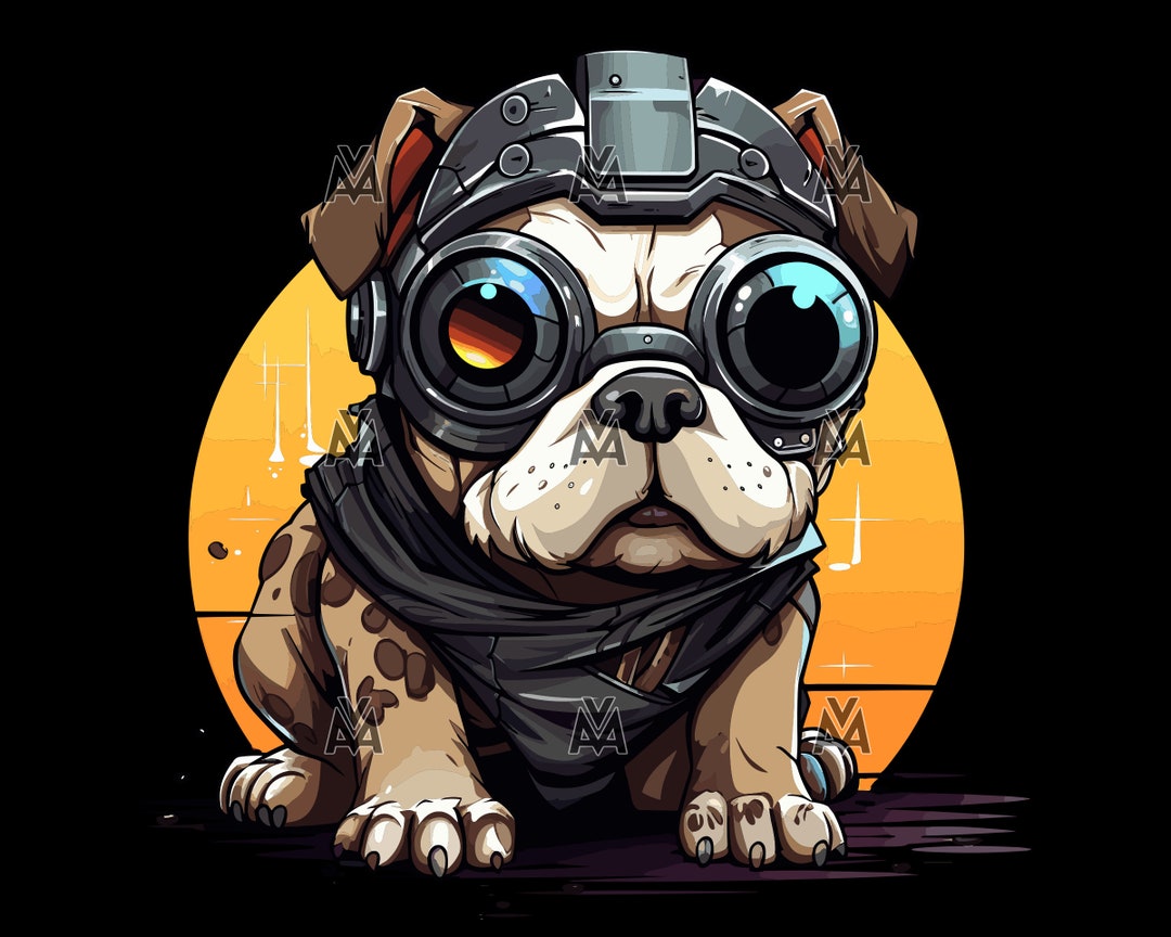 Cyber Bulldog, Bully, Cyberpunk Bulldog, Baby Bulldog, Svg Dtg Scalable ...