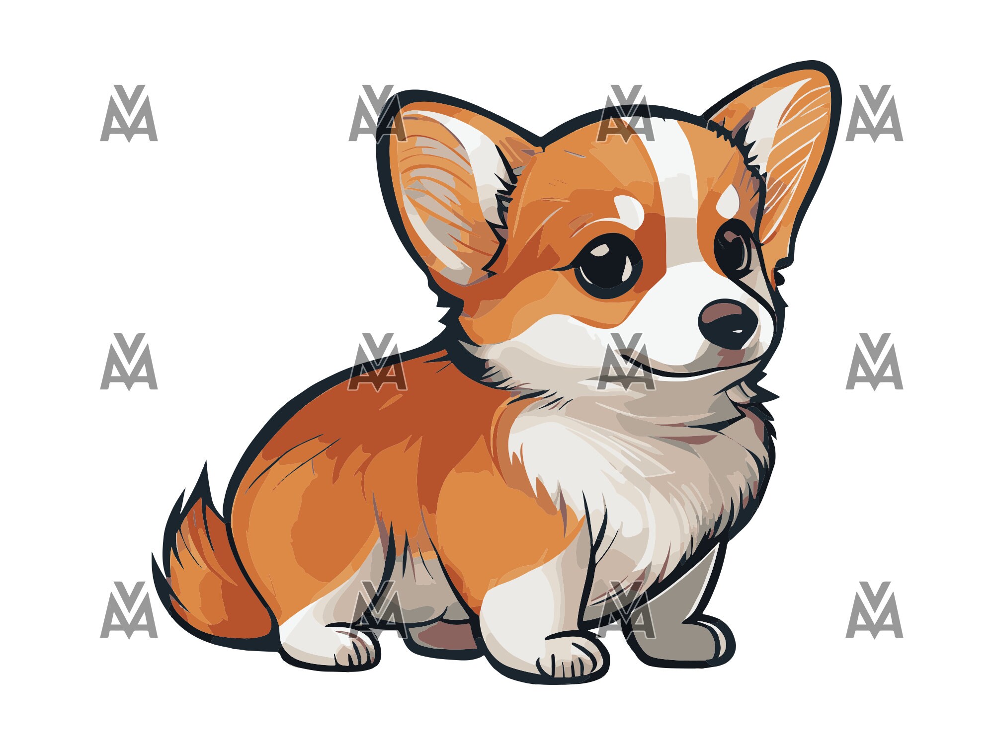 Corgi Puppies, SVG, PNG, Vector, Cute Royal Queen Elizabeth Dog ...