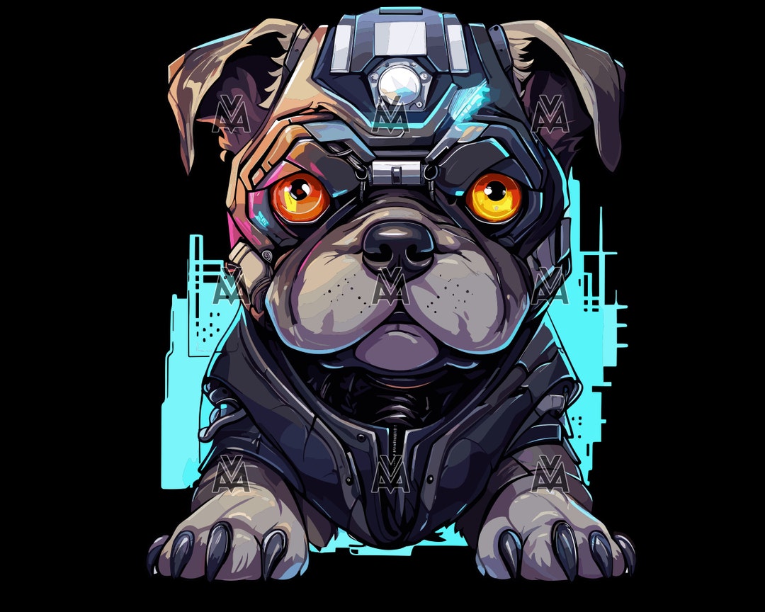 Cyber Bulldog, Bully, Cyberpunk Bulldog, Baby Bulldog, Svg Dtg Scalable ...