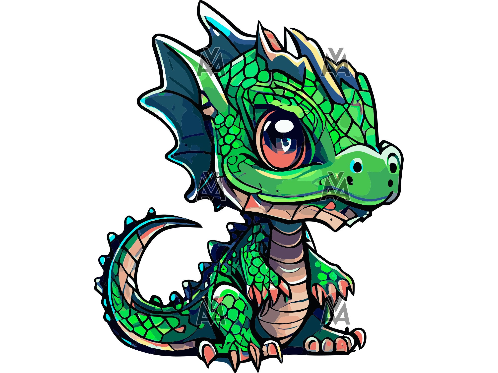 Baby Dragons SVG DTG Vector Scalable Graphic Cute Dragons Adorable - Etsy