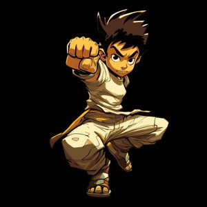 Kung-fu Kid, Anime, Martial Arts, Manga, Cartoon, Fighter, Kid, Vector ...