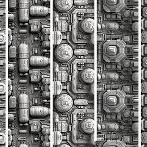 Science Fiction Space Seamless Tiles Background Texture Design Bundle ...