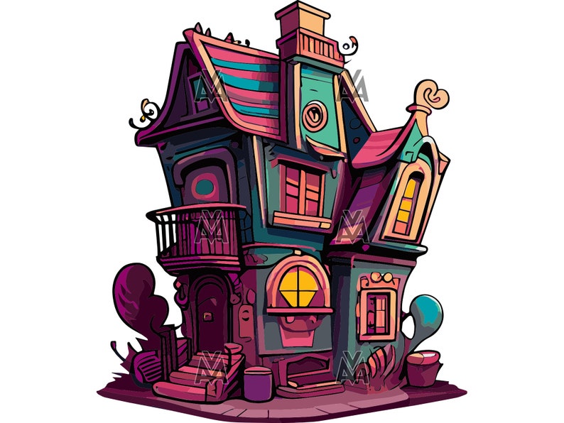 Townhouse Cartoon Style SVG Scalable Vector Toon DTG - Etsy