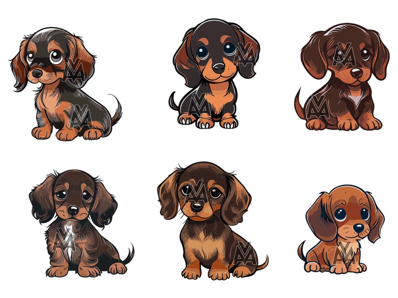 Dachshund Puppies, SVG, PNG, Vector, Cute Weiner Dog Adorable Dogs ...