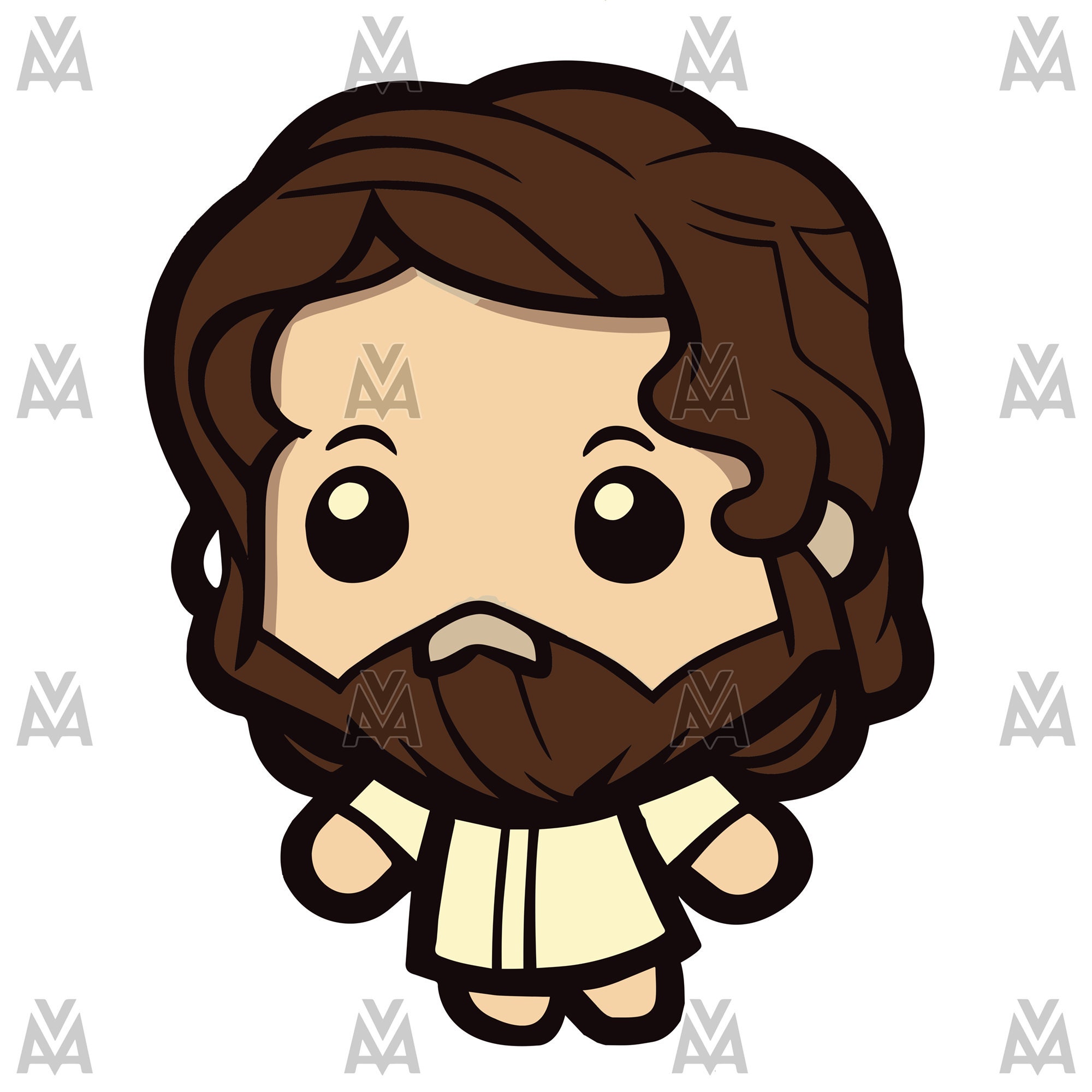 Adorable Cute Chibi Style Jesus Christ, PNG, SVG, Vector, T-shirt ...