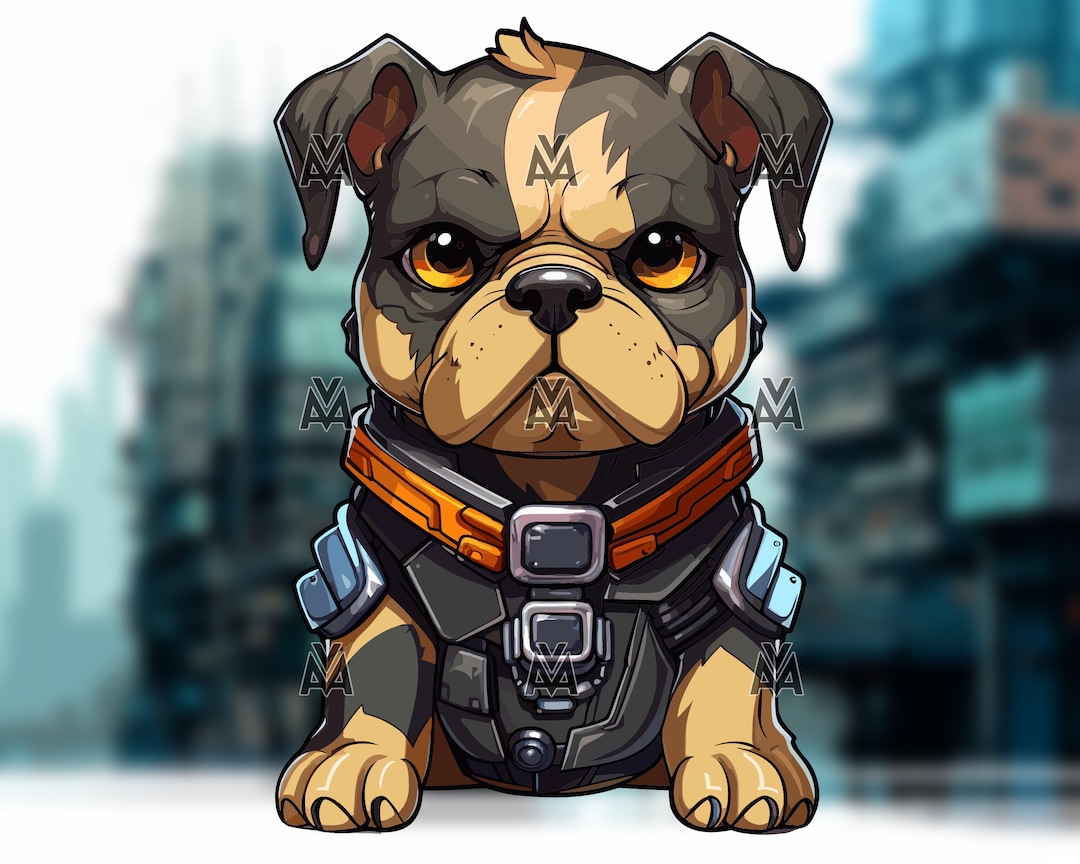 Cyber Bulldog, Bully, Cyberpunk Bulldog, Baby Bulldog, Svg Dtg Scalable ...