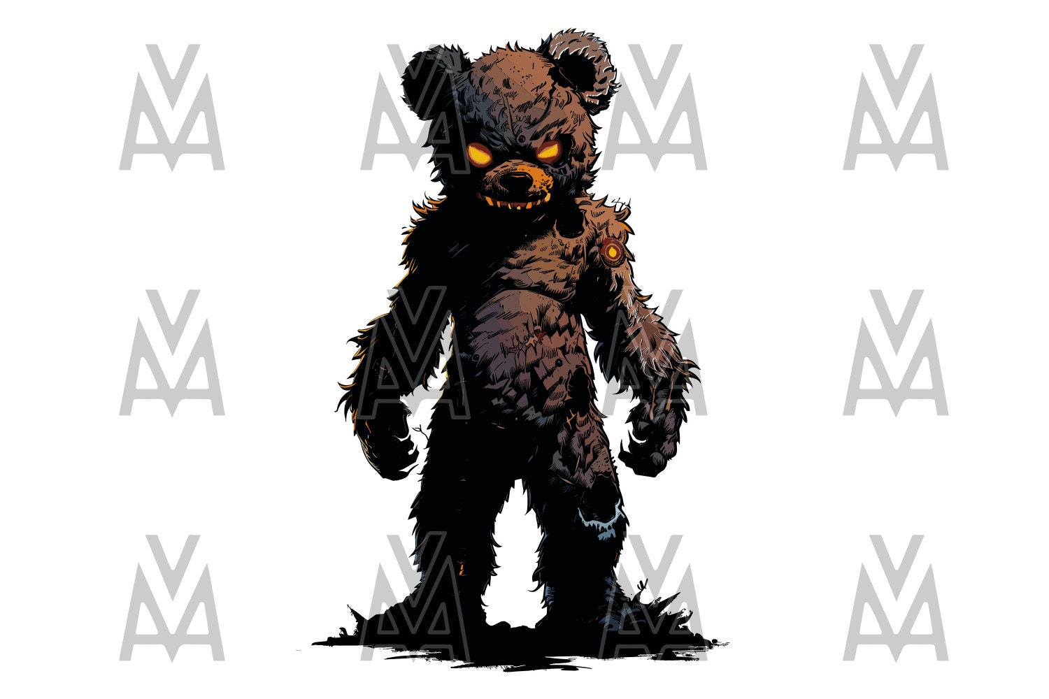 Scary Horror Bear Teddy Bear Svg Dtg Vector Graphic Illustration ...