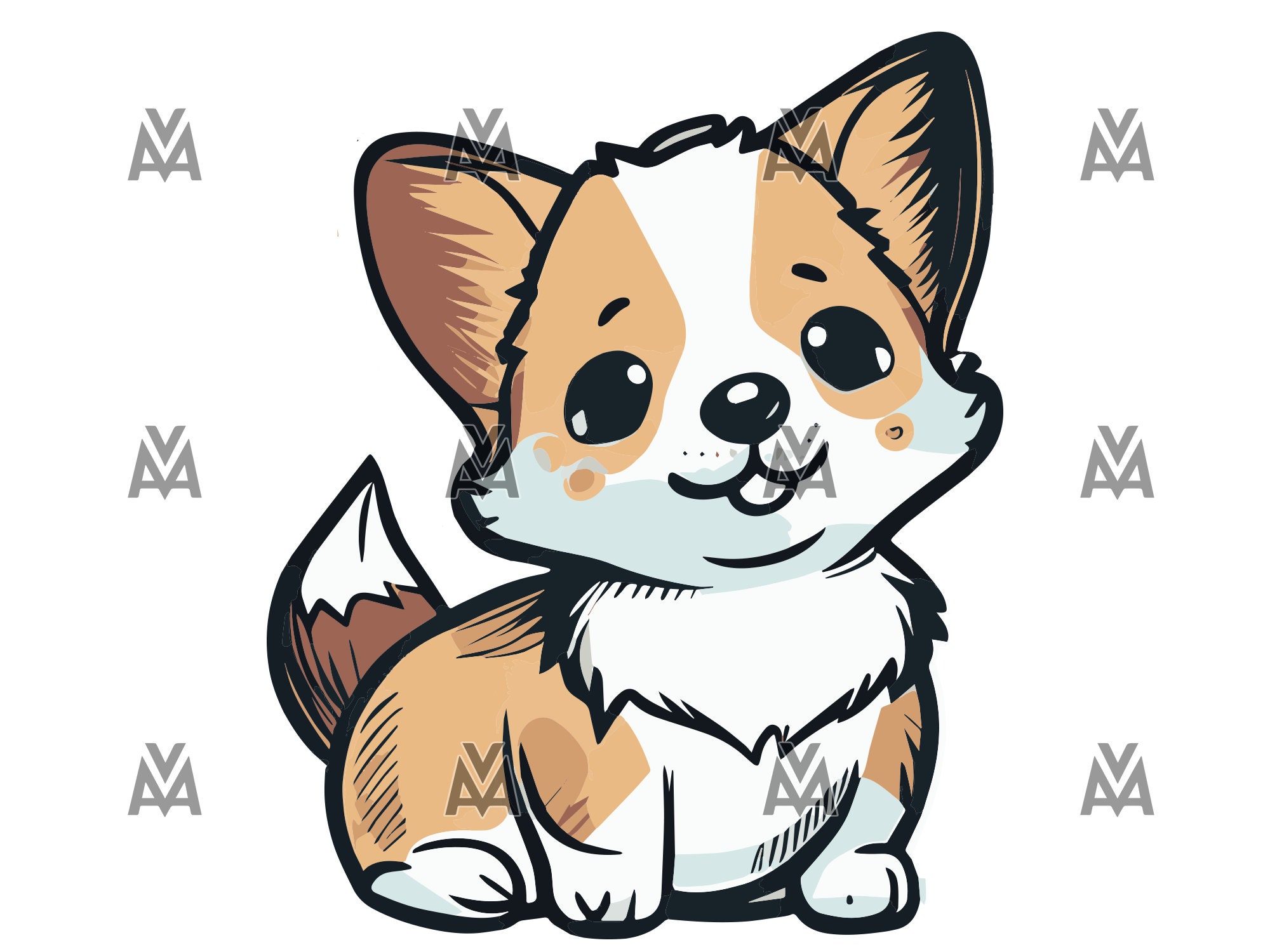 Corgi Puppies, SVG, PNG, Vector, Cute Royal Queen Elizabeth Dog ...