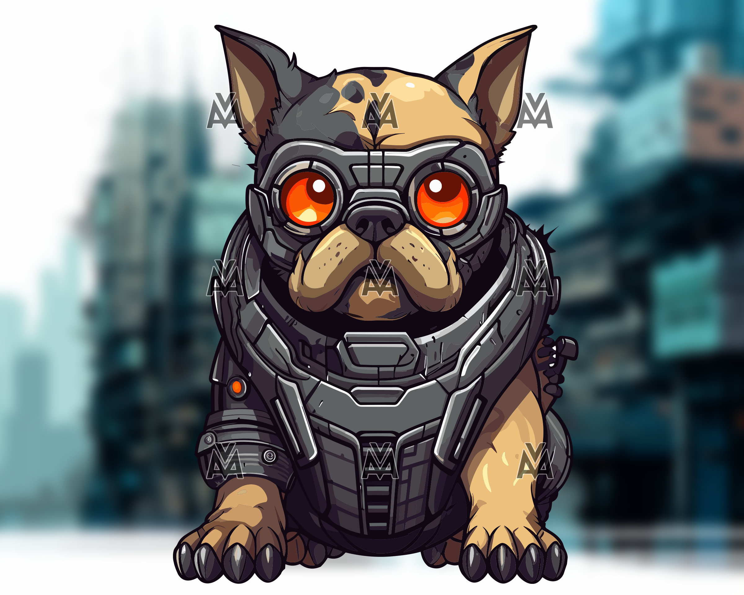 Cyber Bulldog, Bully, Cyberpunk Bulldog, Baby Bulldog, Svg Dtg Scalable ...