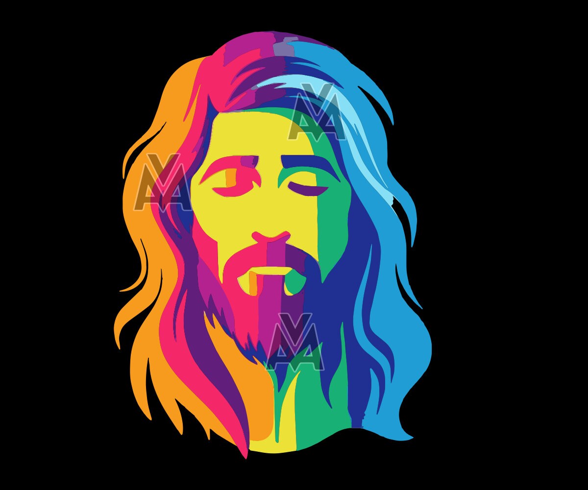 Lgbtqia Inclusive Jesus, Jesus Christ Rainbow Inclusive Savior Lord ...
