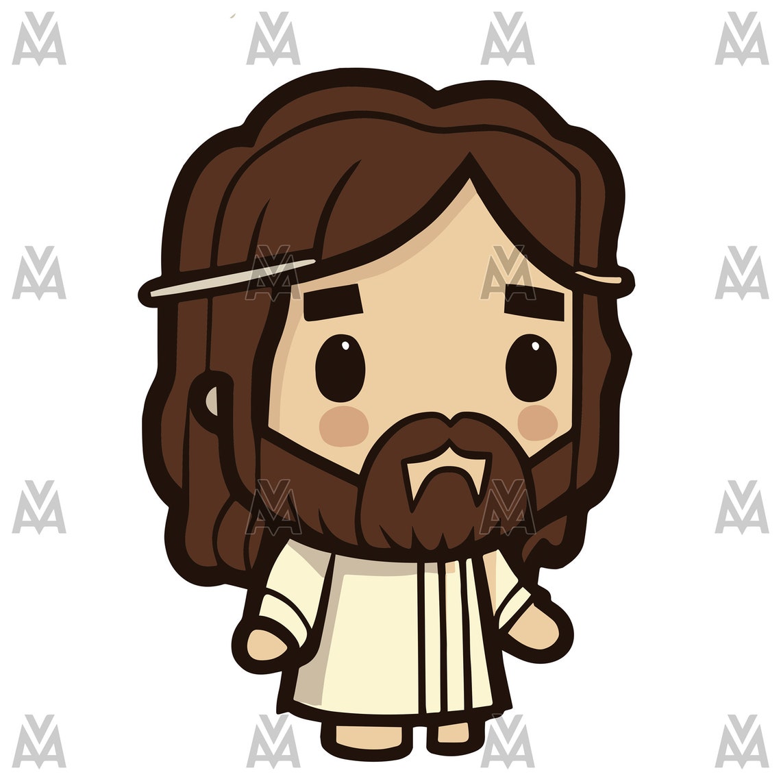 Adorable Cute Chibi Style Jesus Christ, PNG, SVG, Vector, T-shirt ...