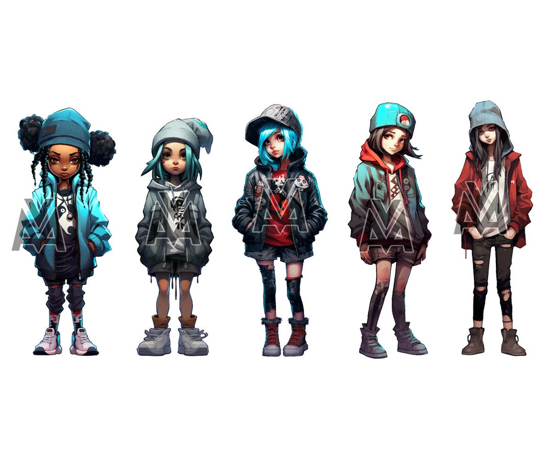 Urban Street Girls Design Bundle, Kid, Hoodie, Hoodlum, Hood, Cartoon ...