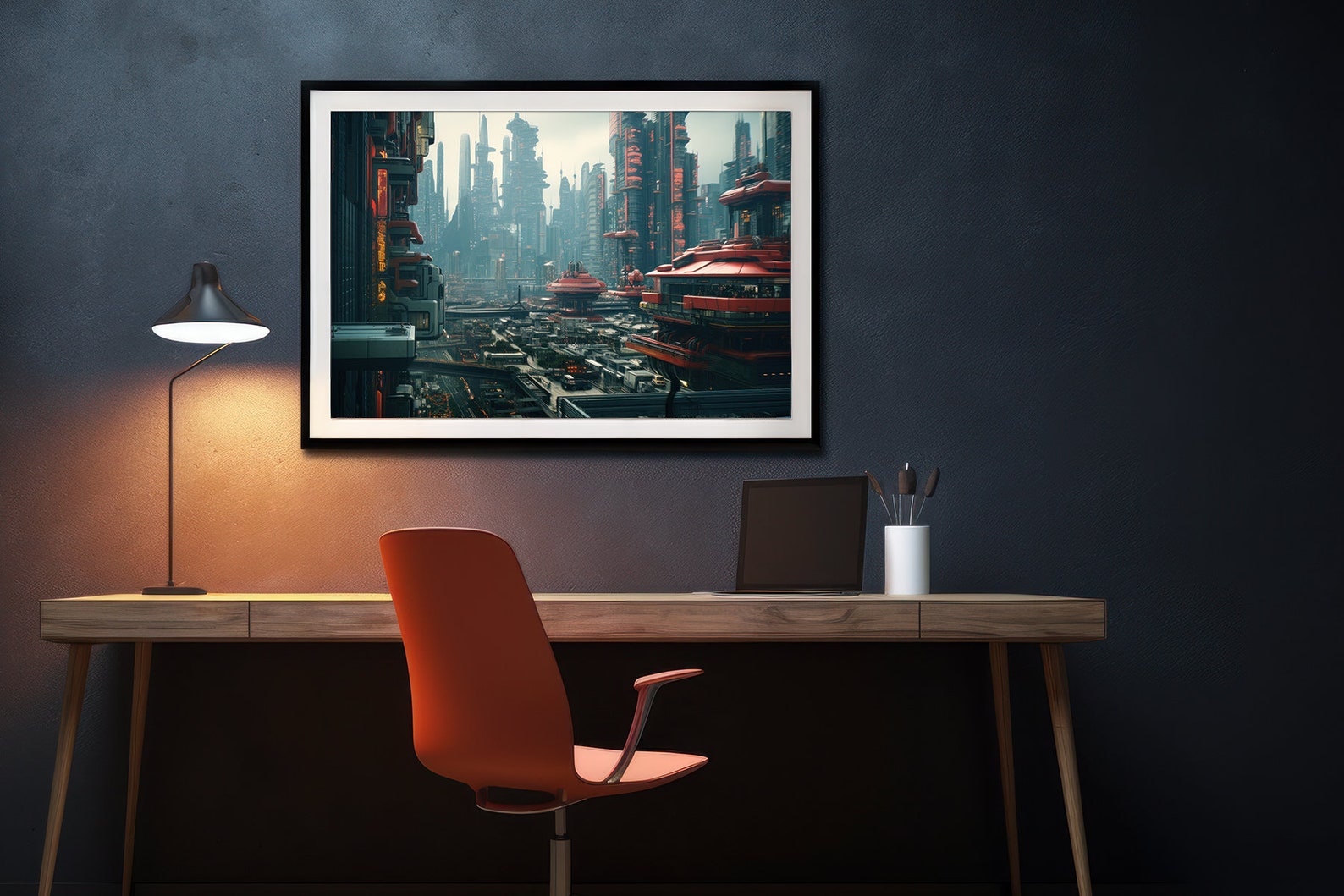 Retro Futuristic Poster, Futuristic City Wall Art, Cyberpunk Poster ...