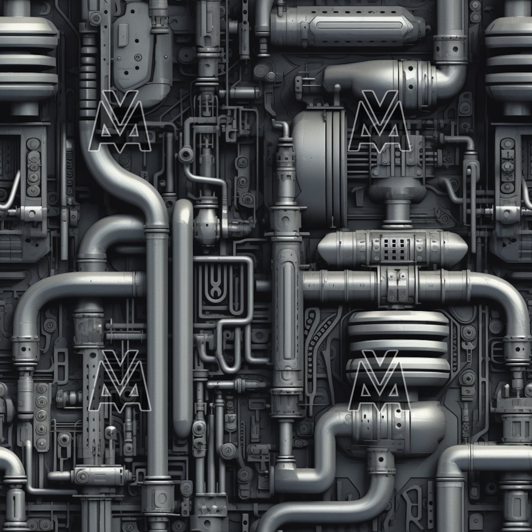 Metal Pipes Connectors Plumbing Copper Brass Steampunk Seamless Tiles ...