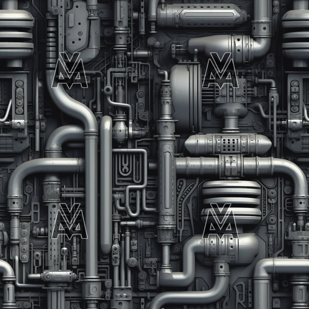 Metal Pipes Connectors Plumbing Copper Brass Steampunk Seamless Tiles Background Texture Design ...