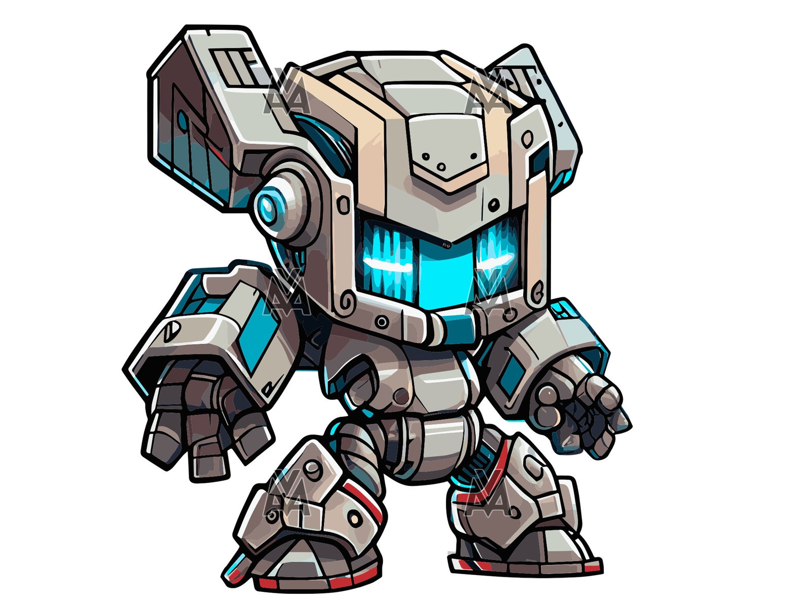 Robots SVG DTG Cute Cartoon Chibi Style Robots Scalable Vector Graphics ...